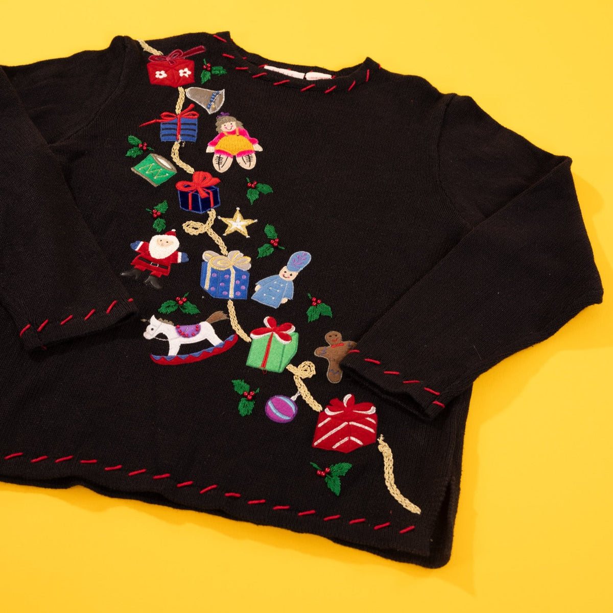 Vintage 90s Basic Editions Holiday Knitted Sweater – Retro Candy World